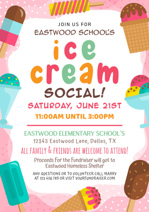 Copy of ice cream social | PosterMyWall