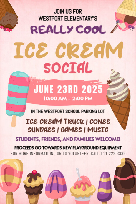 Copy of ice cream social | PosterMyWall