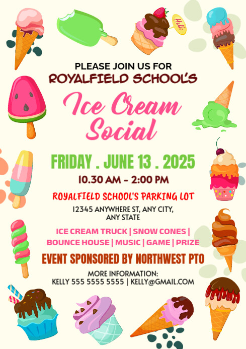 ice cream social Template | PosterMyWall