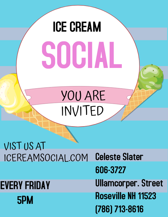 ICE CREAM SOCIAL Template | PosterMyWall