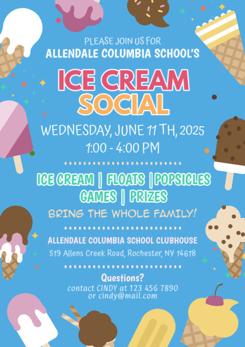 Ice Cream Social Template | PosterMyWall