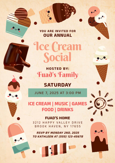 Ice Cream Social Template | PosterMyWall