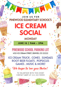 Ice Cream Social A4 Template | PosterMyWall