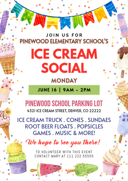 ice cream social Template | PosterMyWall