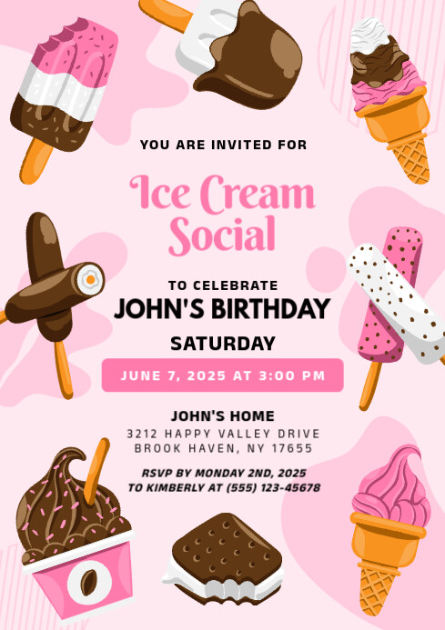 Ice Cream Social Modelo | PosterMyWall