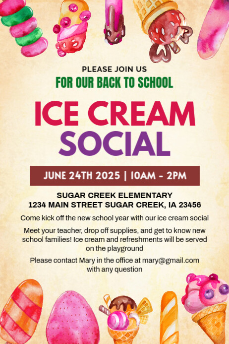 ice cream social Template | PosterMyWall