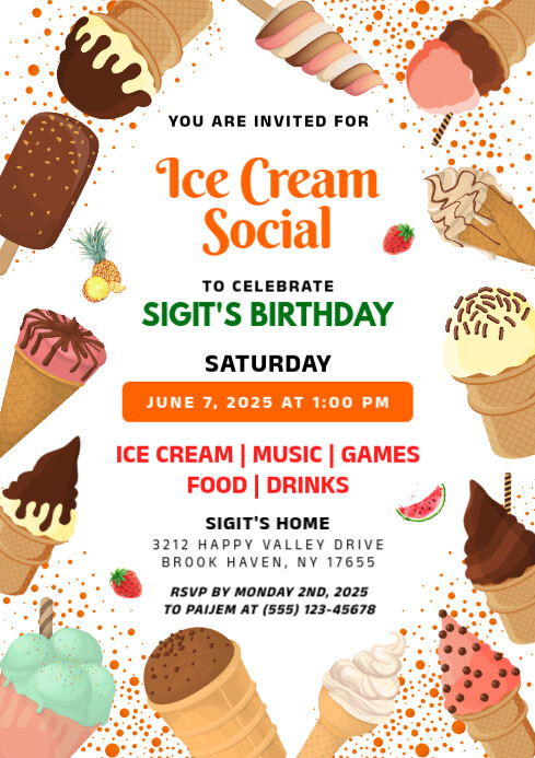 Copy of Ice Cream Social | PosterMyWall