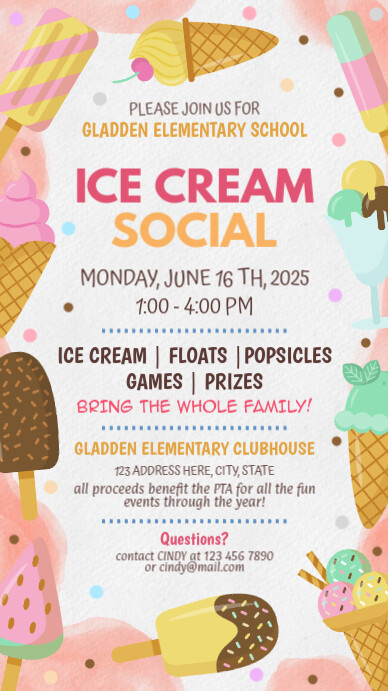 Copy of ice cream social | PosterMyWall