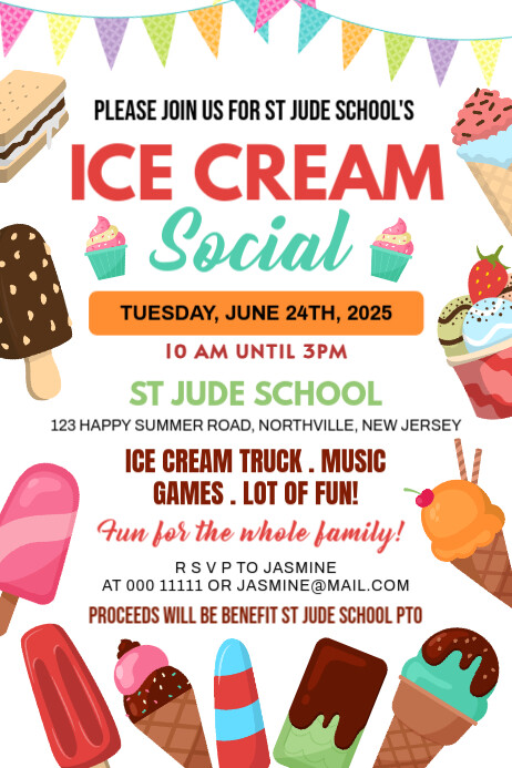 Copy of ice cream social | PosterMyWall
