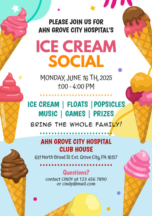 Ice Cream Social Template | PosterMyWall