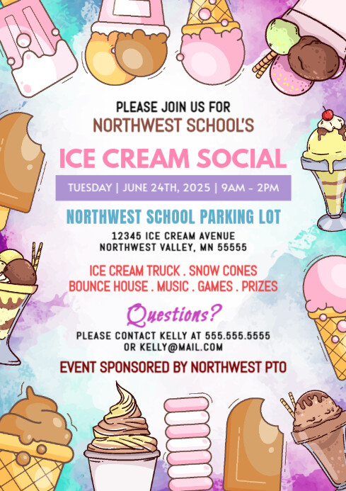 ice cream social Template | PosterMyWall