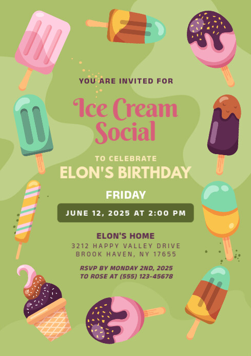 Ice Cream Social Template | PosterMyWall