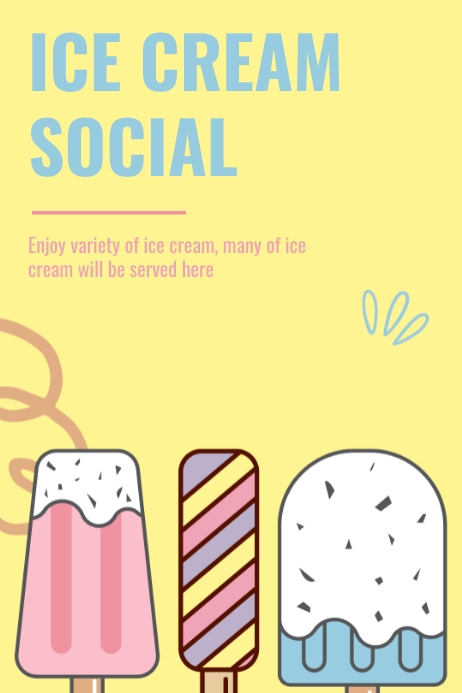 ICE CREAM SOCIAL Template | PosterMyWall
