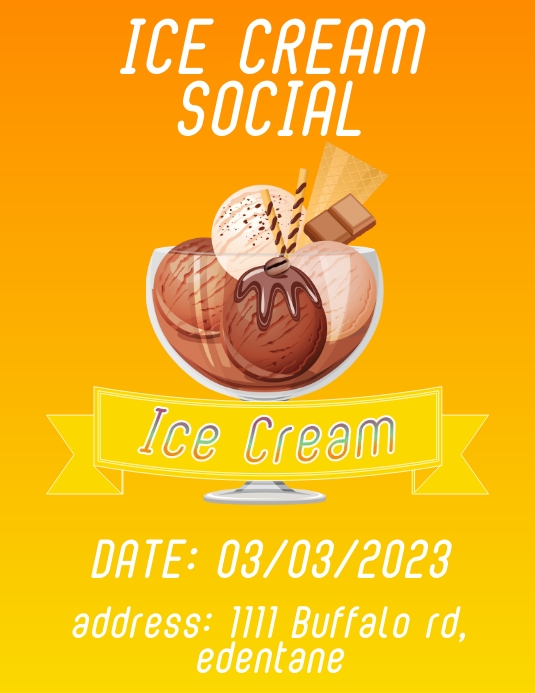 Ice Cream social Template | PosterMyWall