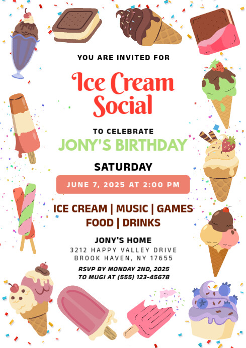 Plantilla de Ice Cream Social | PosterMyWall