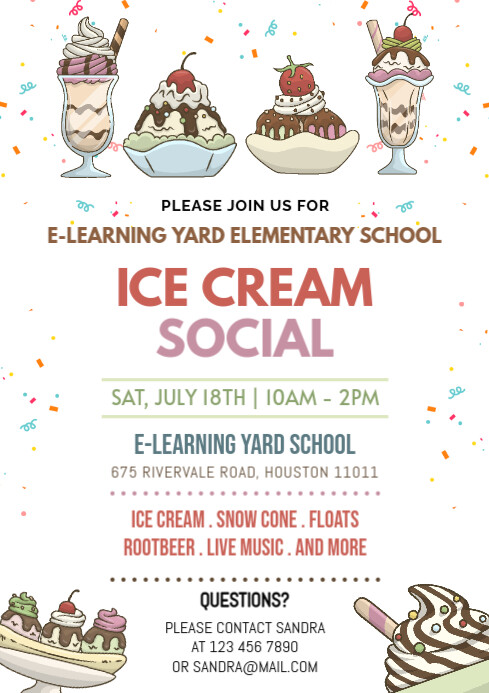 Copy of ice cream social | PosterMyWall