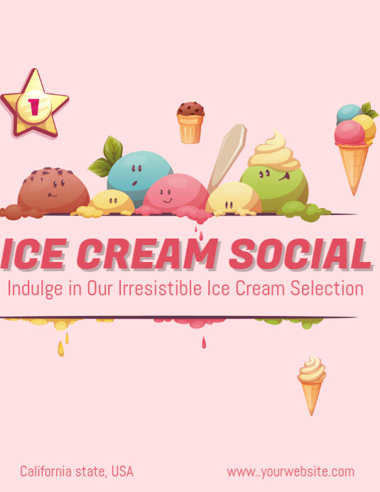 Szablon Ice Cream Social Flyer, Ice Cream Party Flyer, Ice Cream Social ...
