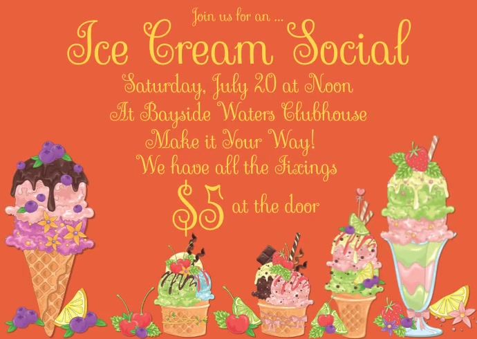 Ice Cream Social InvitationTemplate | PosterMyWall