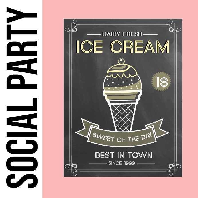 ICE CREAM SOCIAL PARTY Template | PosterMyWall
