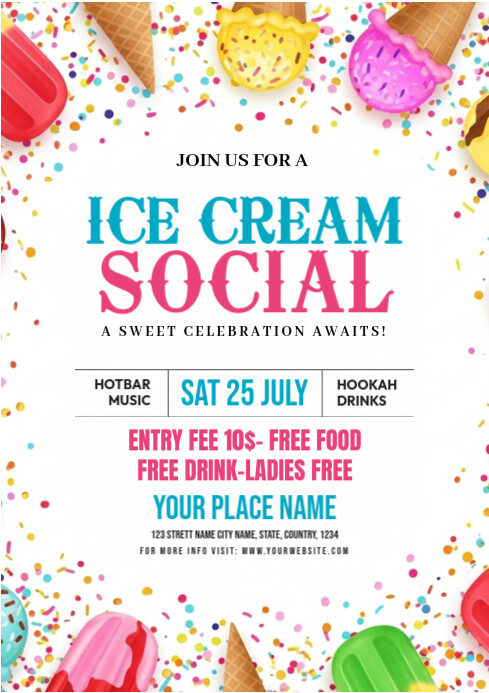Modèle Ice Cream Social Party | PosterMyWall