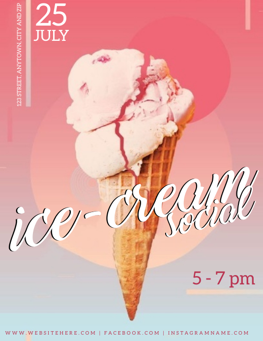 ICE CREAM SOCIAL PARTY EVENT Template | PosterMyWall