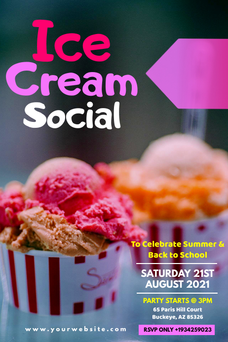 Ice Cream Social Party Flyer Template | PosterMyWall