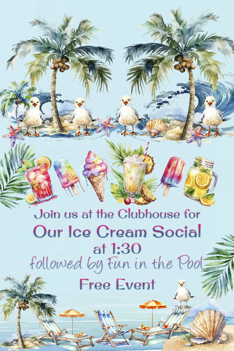 Plantilla de Ice Cream Social Poster | PosterMyWall
