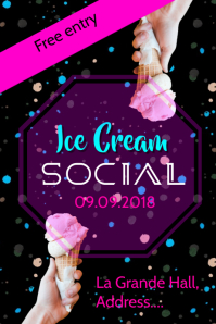 Ice cream social poster post Template | PosterMyWall