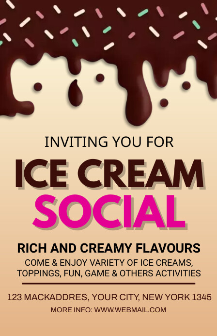 Ice Cream Social Poster Design Template | PosterMyWall