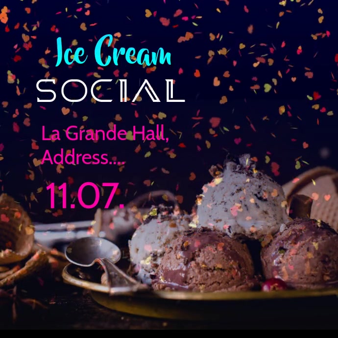 Ice cream social poster post Template | PosterMyWall