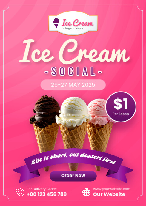 Copy of Ice Cream Social Poster Template | PosterMyWall