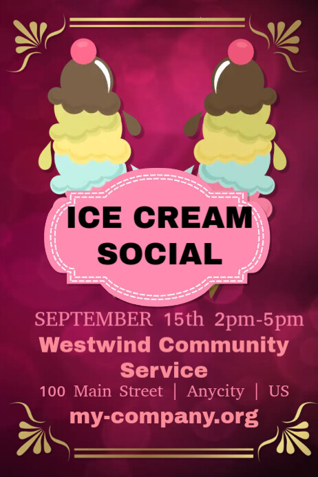 Ice cream Social Template | PosterMyWall