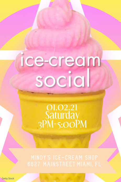 Ice Cream Social Sale Poster Ad Template | PosterMyWall