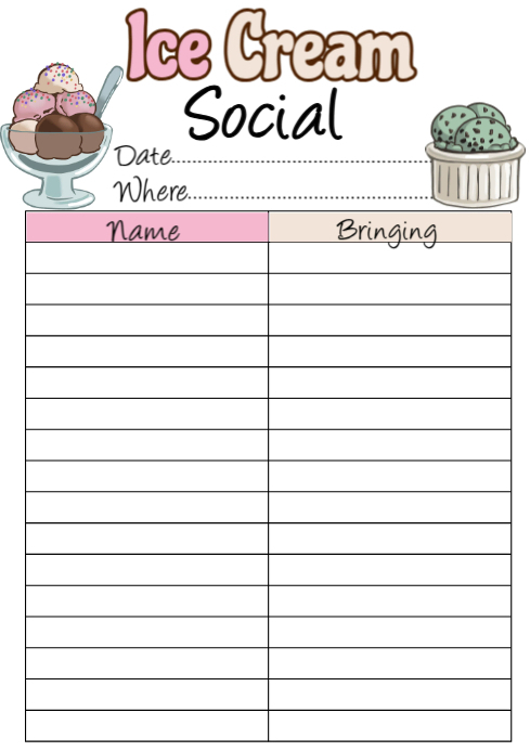 Ice Cream Social Sign Up Form Template - Free Download | PosterMyWall