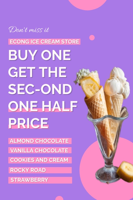 Ice Cream Store Poster Template | PosterMyWall