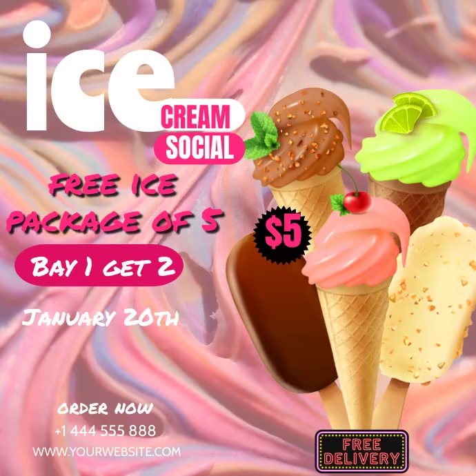 ice cream store promo flyer Template | PosterMyWall