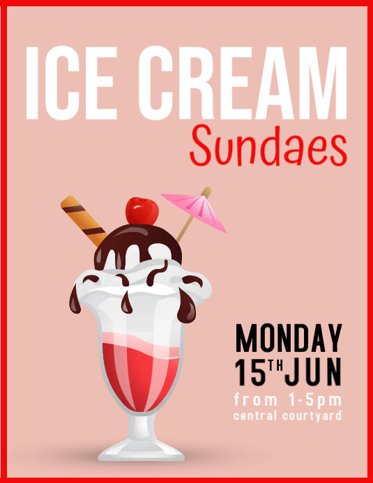 Ice cream sundaes (1) Template | PosterMyWall