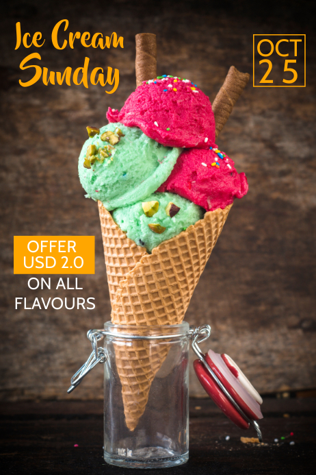 Copy of ice cream sunday poster | PosterMyWall