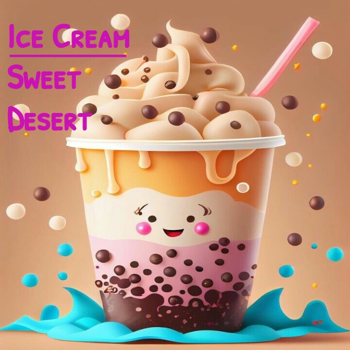 Ice cream sweet instagram post Template | PosterMyWall