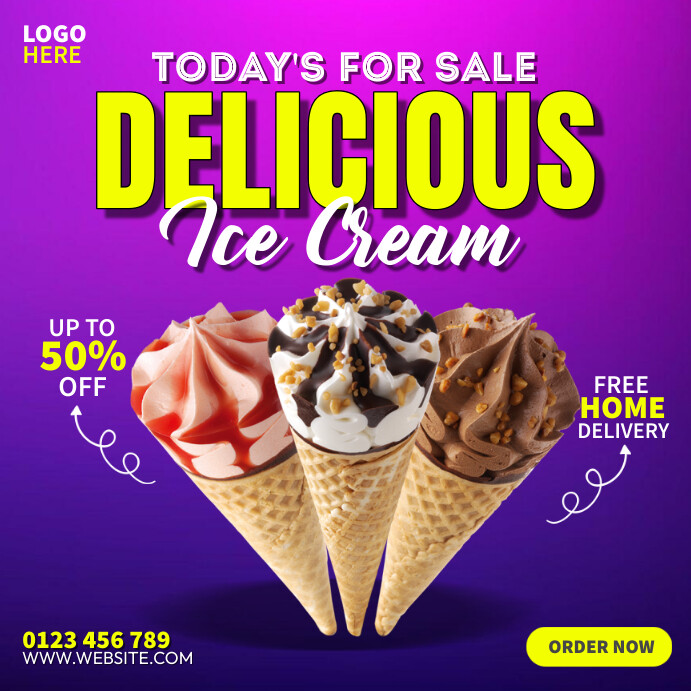 Ice Cream Template Ads | PosterMyWall