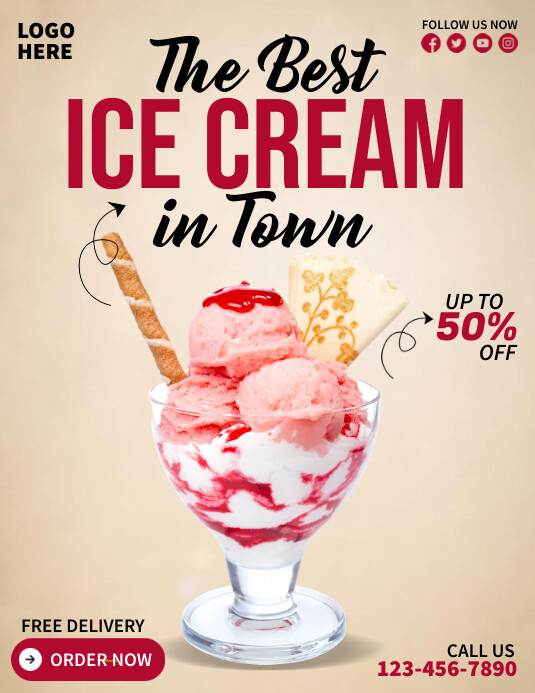 Ice Cream Template Ads | PosterMyWall