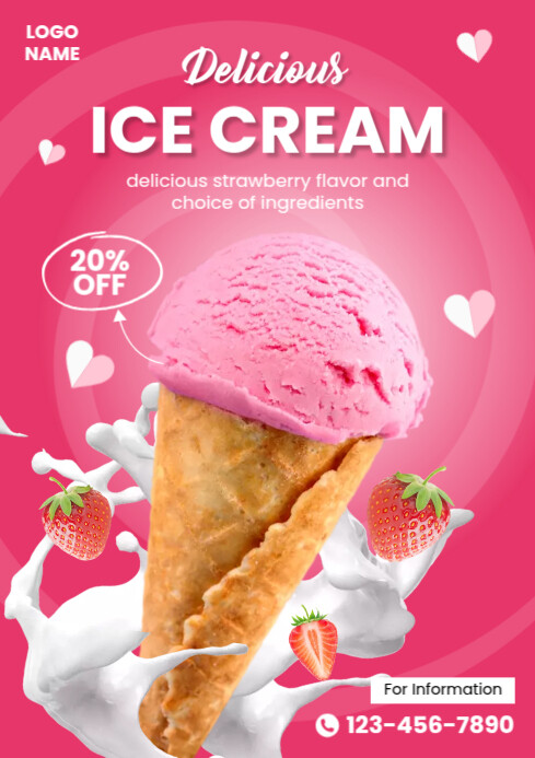 ice cream template | PosterMyWall