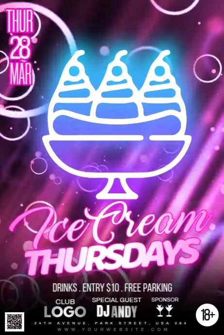 Plantilla de Ice Cream Thursday Party | PosterMyWall