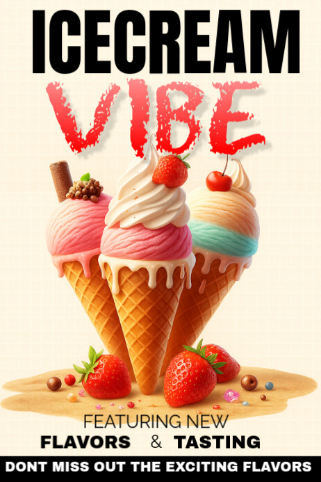 Ice cream vibe Template | PosterMyWall