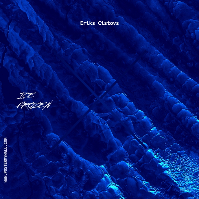 Ice Frozen Dark Blue Album CD Cover Music Template | PosterMyWall