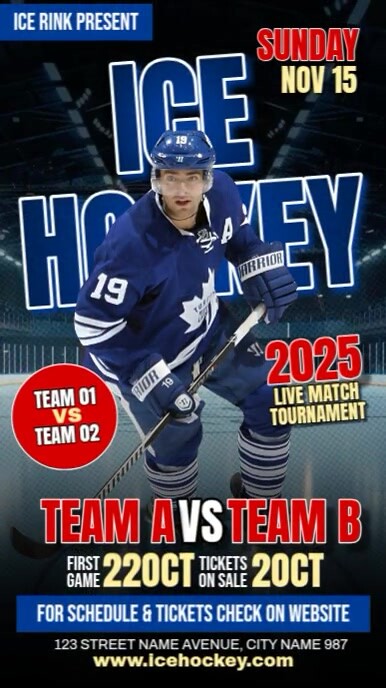 Ice Hockey Ads Template | PosterMyWall