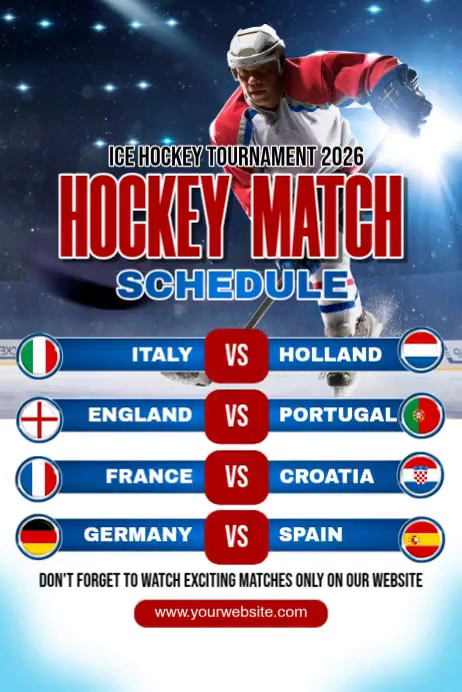 Ice Hockey Schedule Template | PosterMyWall