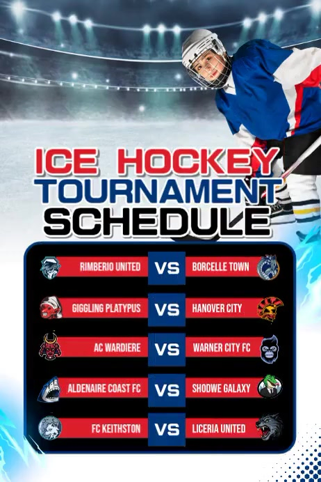 Ice Hockey Tournament Schedule Template | PosterMyWall
