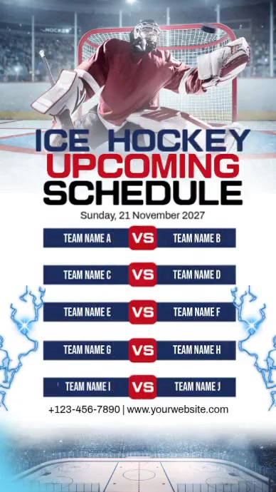 Ice Hockey Upcoming Schedule Template | PosterMyWall