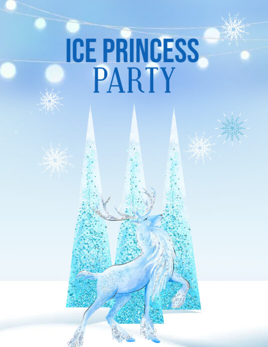 Ice princess party Template | PosterMyWall